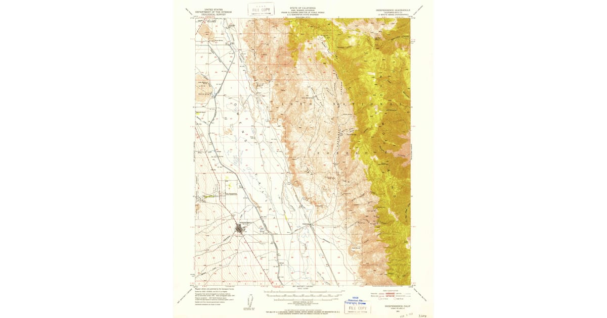 1951 Map of Independence, CA — High-Res | Pastmaps