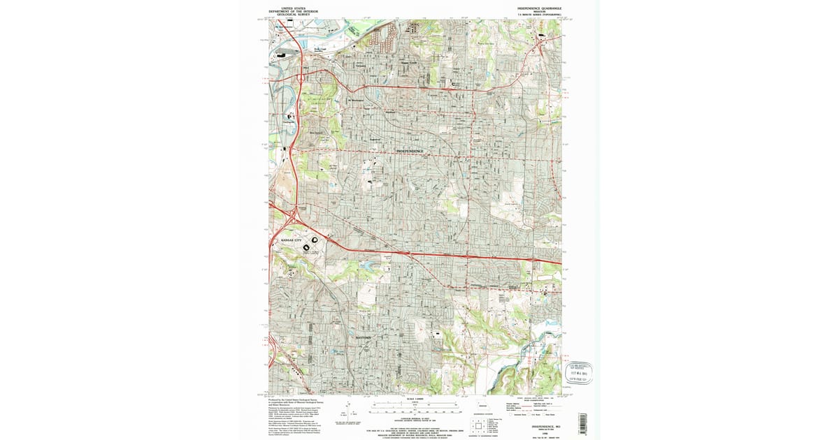 1990 Map of Independence, MO — High-Res | Pastmaps