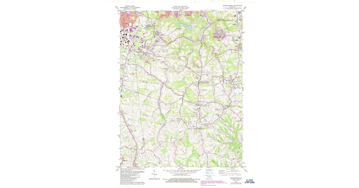 1981 Map of Independence, KY — High-Res, 1987 Print | Pastmaps