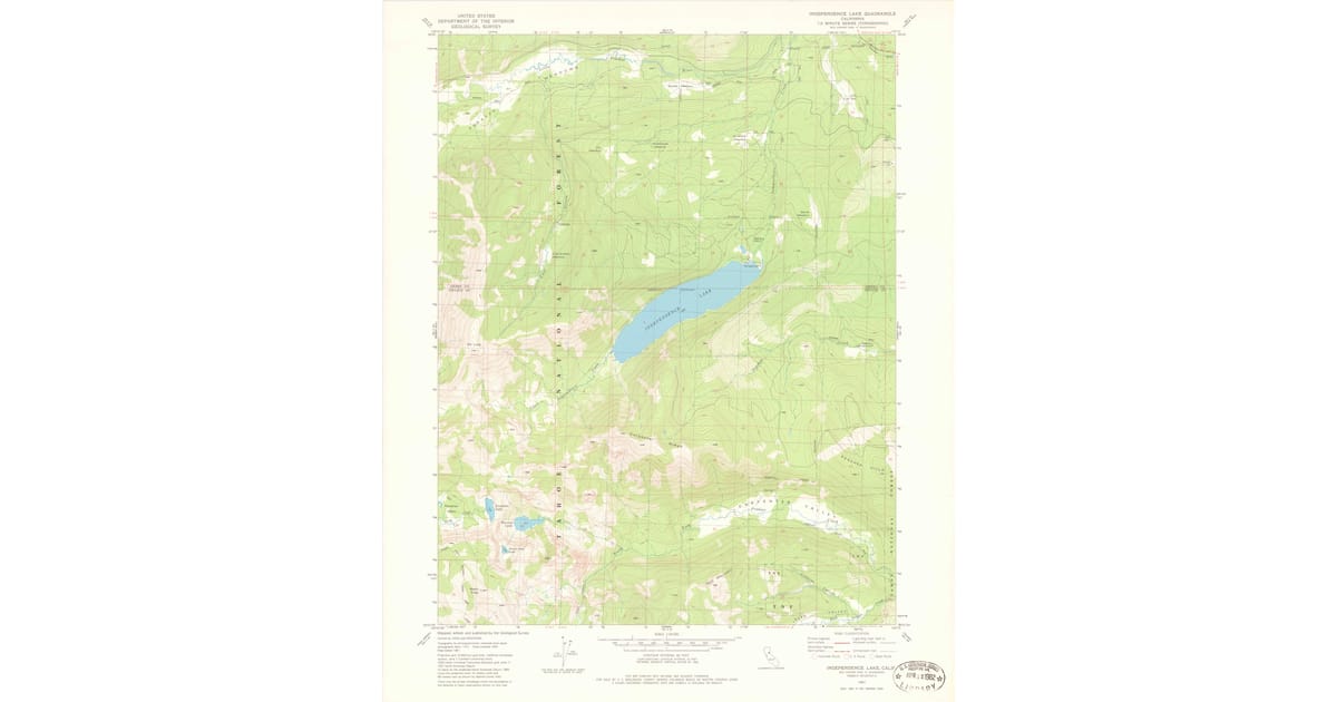 1981 Map of Independence Lake, Nevada County, CA — High-Res | Pastmaps