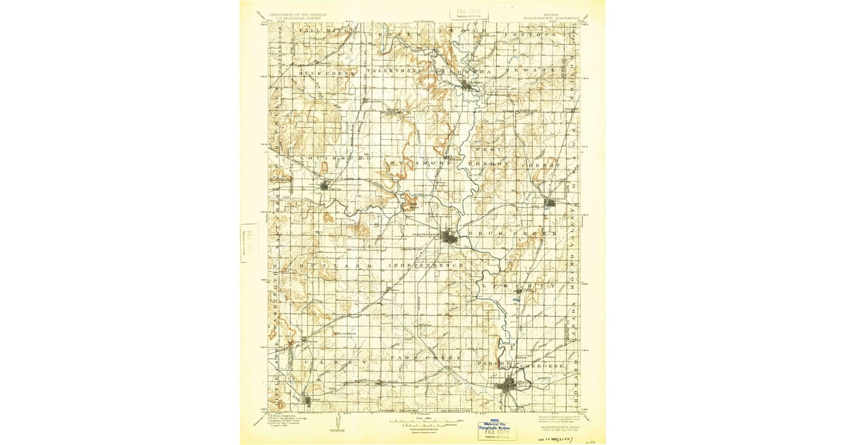 1905 Map of Independence, KS — High-Res, 1925 Print | Pastmaps
