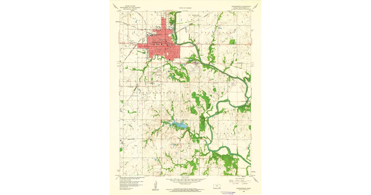 1959 Map of Independence, KS — High-Res | Pastmaps