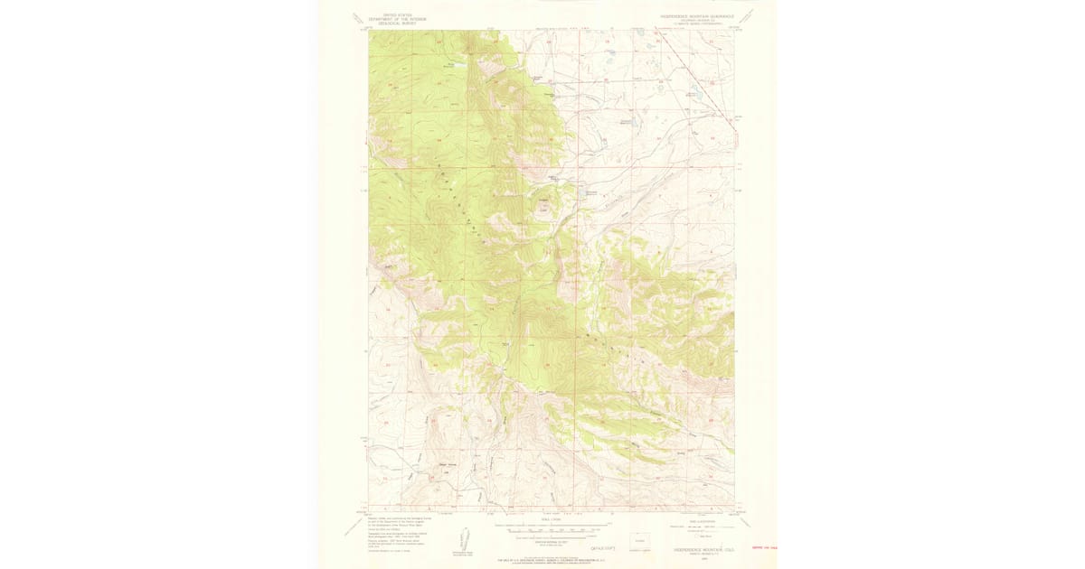 1955 Map of Independence Mountain, Jackson County, CO — High-Res | Pastmaps