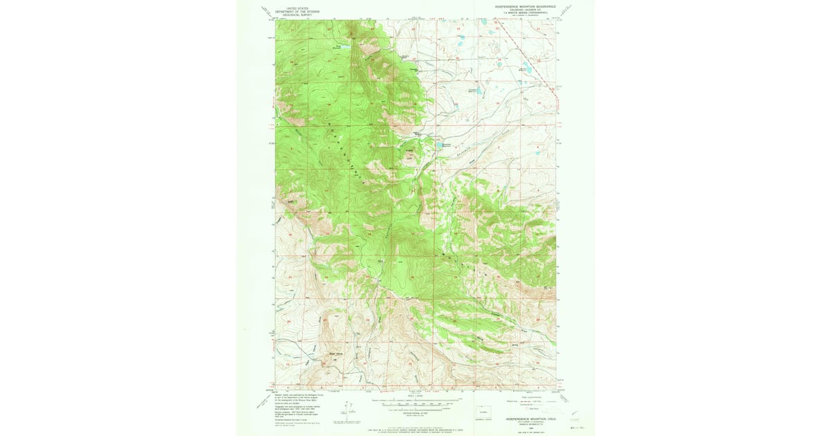 1955 Map of Independence Mountain, Jackson County, CO — High-Res, 1973 ...