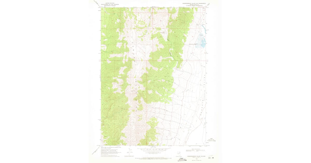 1968 Map of Independence Valley NE, Elko County, NV — High-Res | Pastmaps