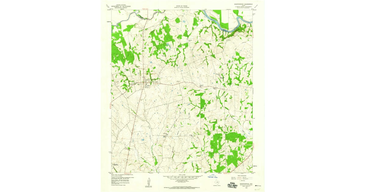 1959 Map of Independence, Washington County, TX — High-Res | Pastmaps