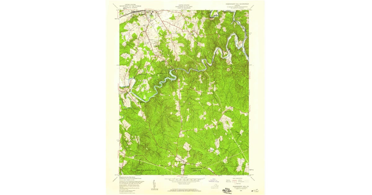 1956 Map of Independent Hill, VA — High-Res | Pastmaps