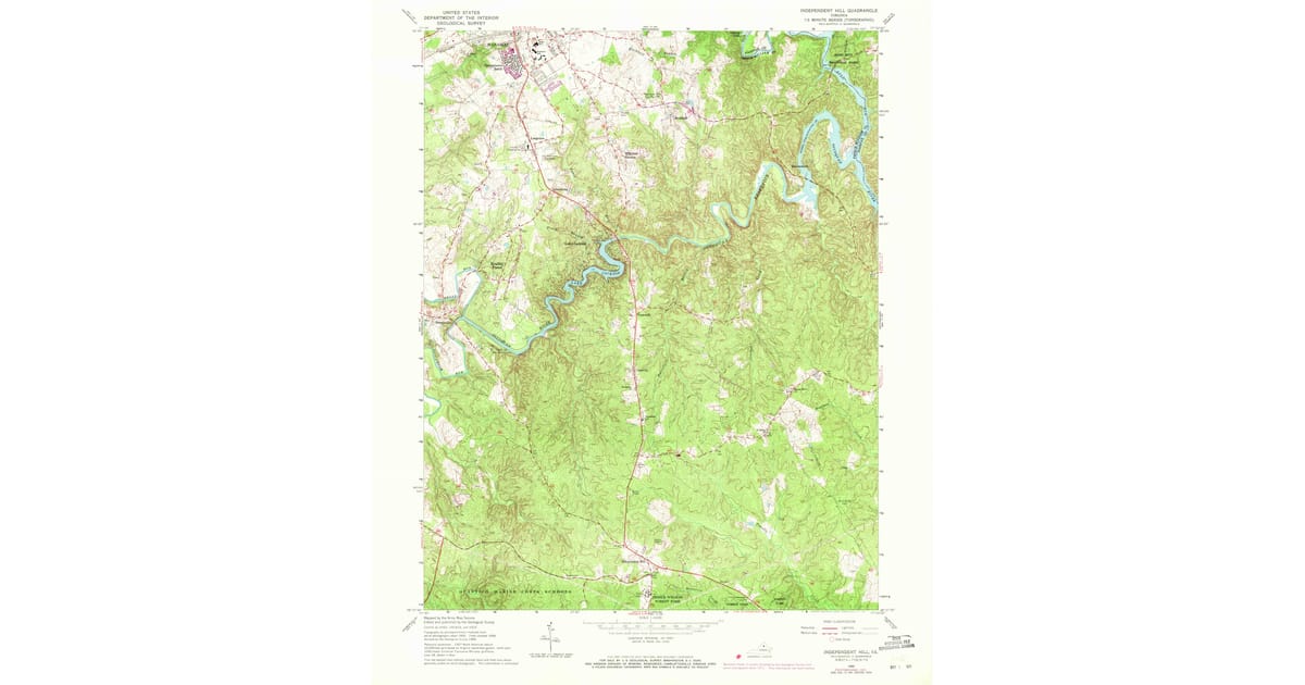 1966 Map of Independent Hill, VA — High-Res, 1971 Print | Pastmaps