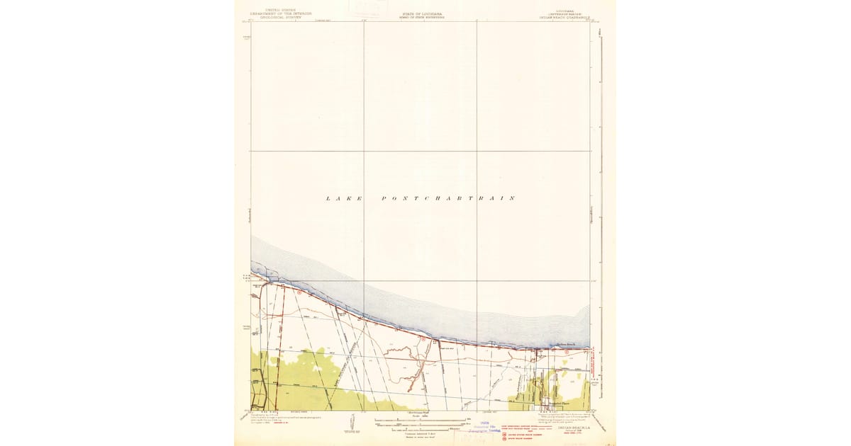 1938 Map of Indian Beach, Jefferson Parish, LA — High-Res | Pastmaps