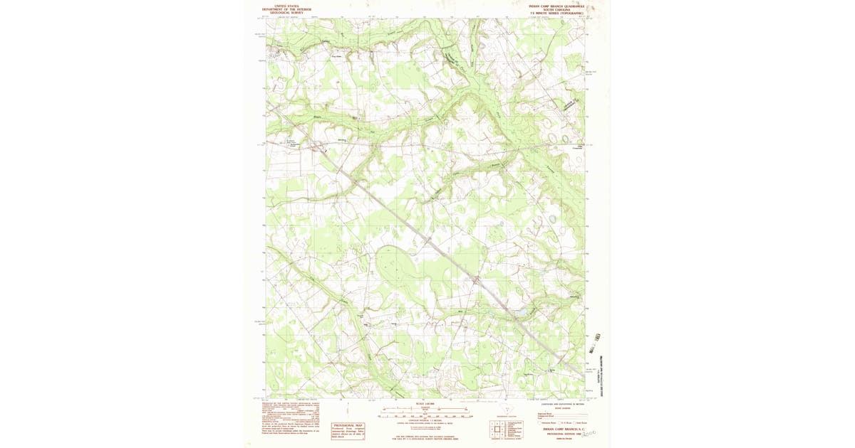 1982 Map of Indian Camp Branch, Orangeburg County, SC — High-Res | Pastmaps