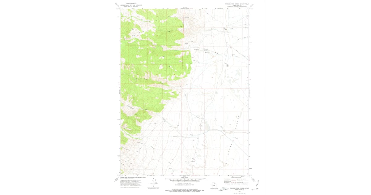 1972 Map of Indian Farm Creek, Juab County, UT — High-Res | Pastmaps