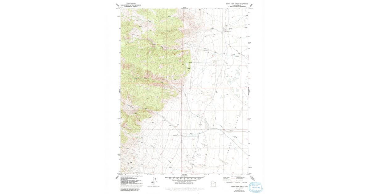 1972 Map of Indian Farm Creek, Juab County, UT — High-Res, 1993 Print ...