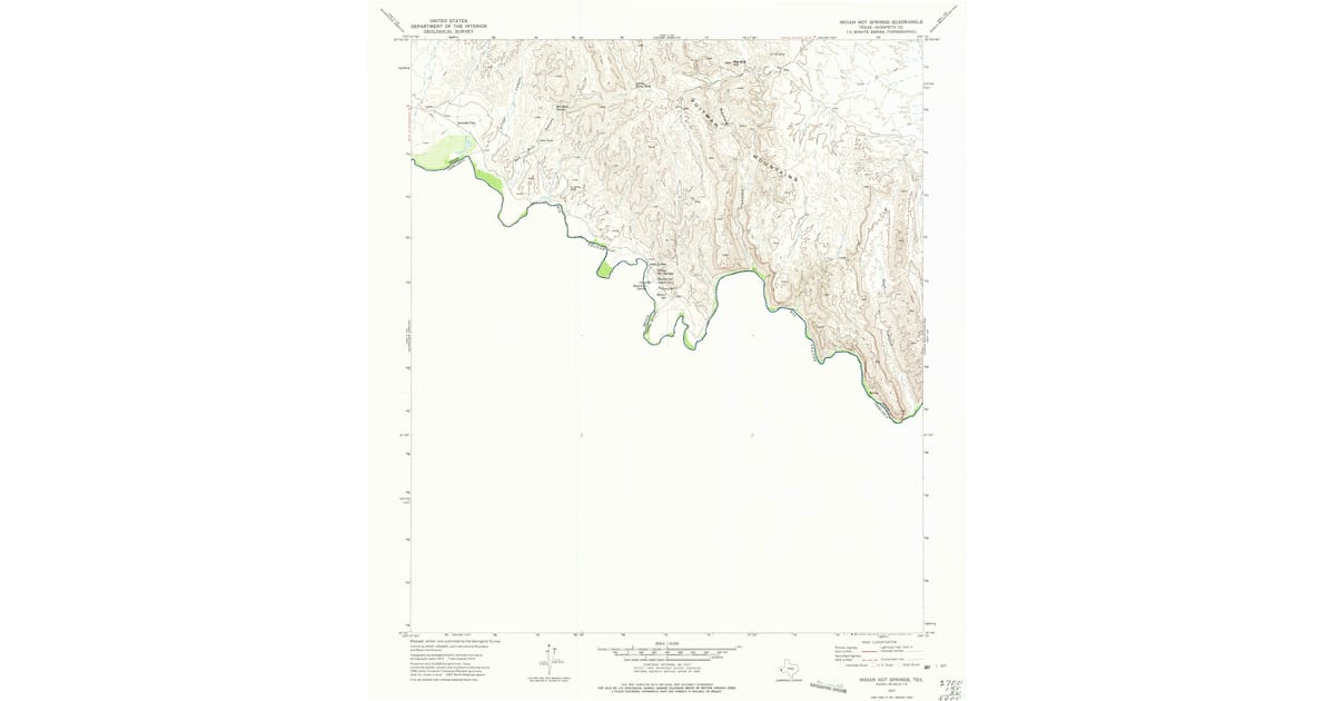 1972 Map of Indian Hot Springs, Hudspeth County, TX — High-Res | Pastmaps