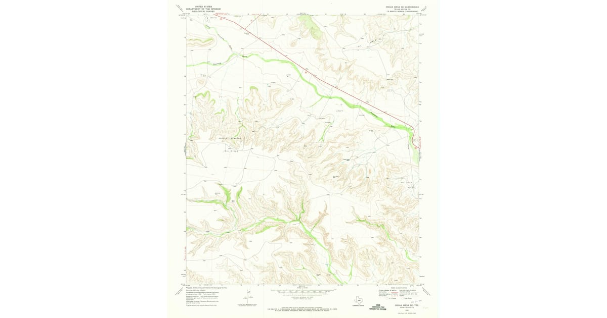 1969 Map of Indian Mesa SE, Pecos County, TX — High-Res | Pastmaps