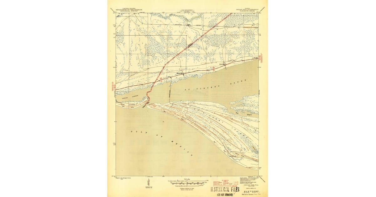 1945 Map of Indian Pass, Franklin County, FL — High-Res | Pastmaps