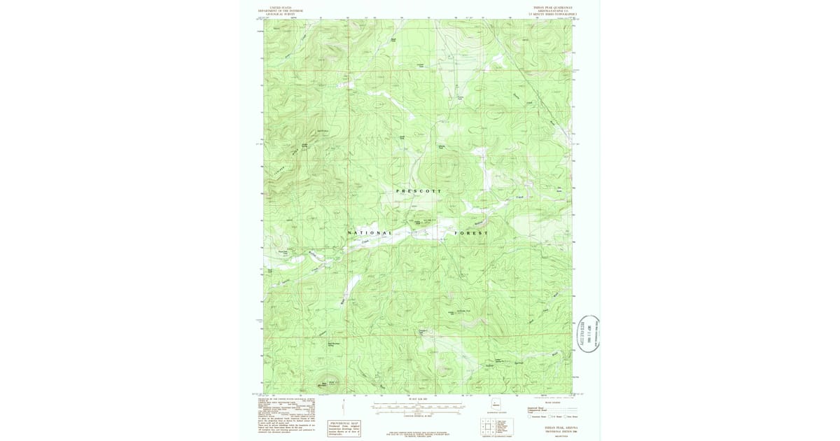 1986 Map of Indian Peak, Yavapai County, AZ — High-Res | Pastmaps