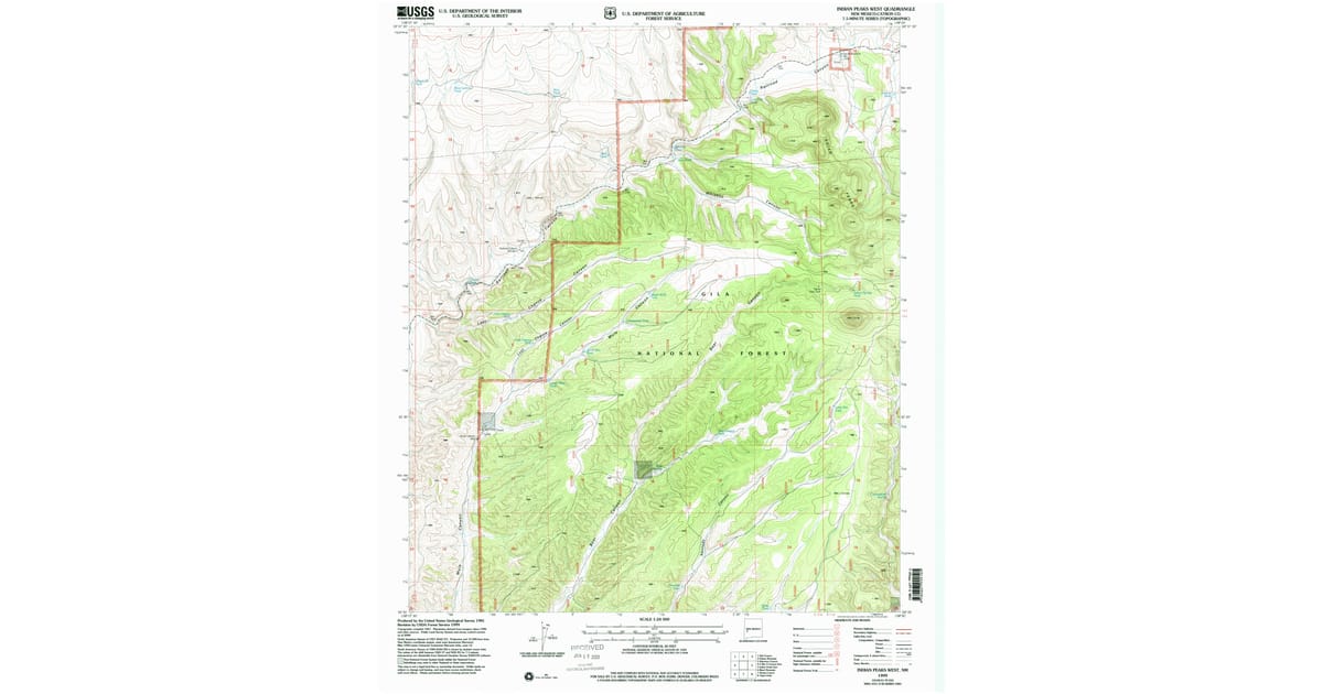 1999 Map of Indian Peaks West, Catron County, NM — High-Res | Pastmaps