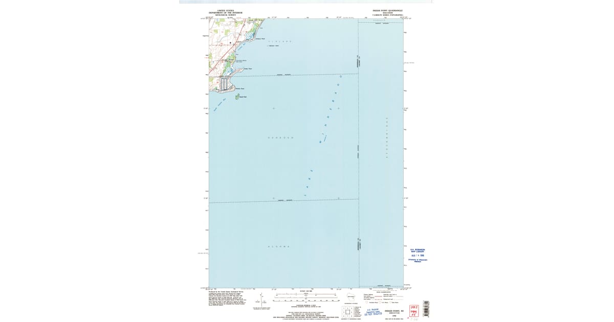 1992 Map of Indian Point, Winnebago County, WI — High-Res | Pastmaps