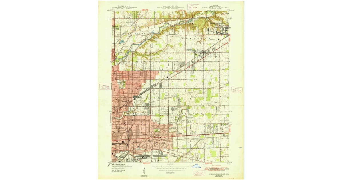 Old Maps of Indianapolis, IN for Hiking & Exploration | Pastmaps