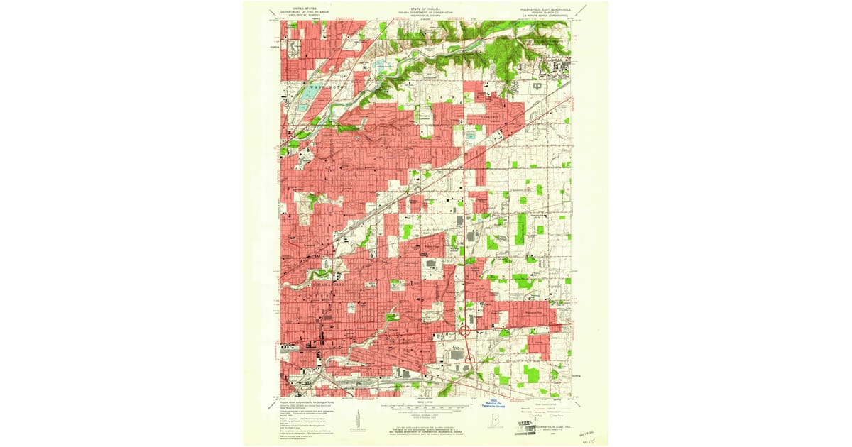 1959 Map of Indianapolis East, Marion County, IN — High-Res | Pastmaps