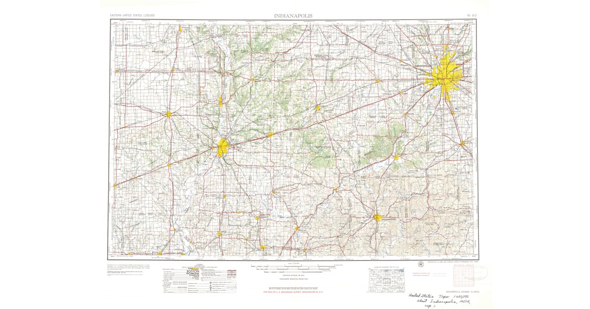1957 Map of Indianapolis, IN — High-Res | Pastmaps