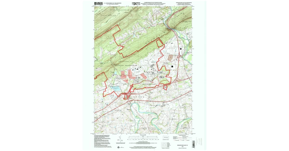 1999 Map of Indiantown Gap, Lebanon County, PA — High-Res | Pastmaps