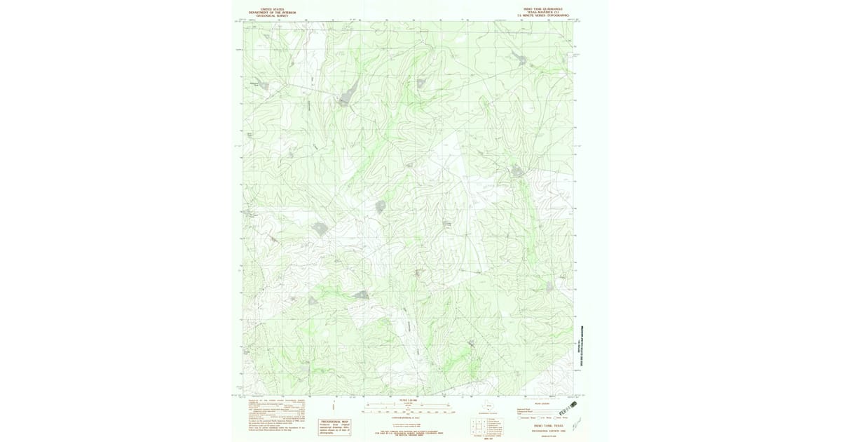 1982 Map of Indio Tank, Maverick County, TX — High-Res | Pastmaps