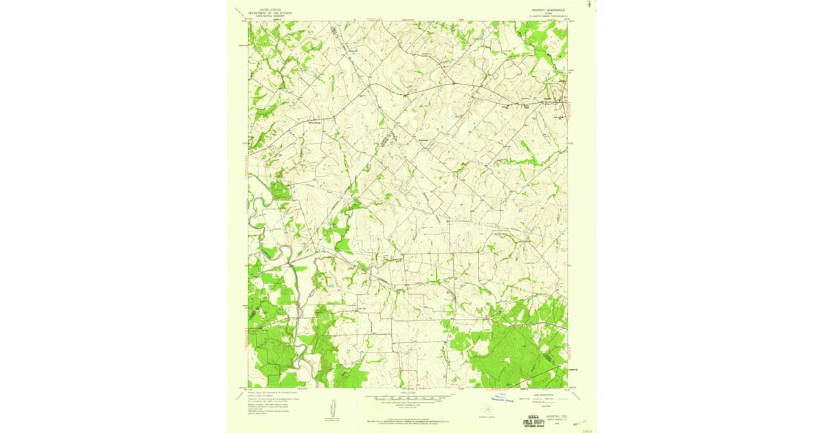 1958 Map of Industry, TX — High-Res | Pastmaps