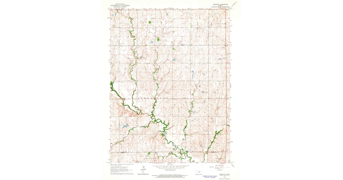 1964 Map of Industry, Clay County, KS — High-Res | Pastmaps