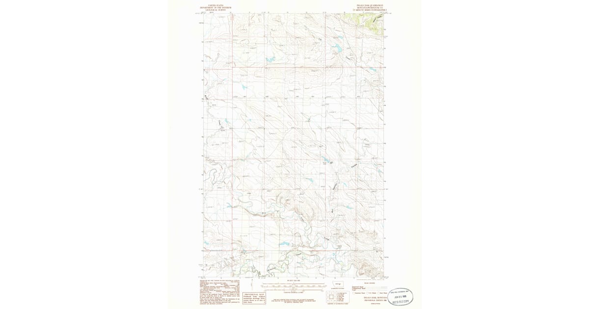 1986 Map of Ingals Dam, Petroleum County, MT — High-Res | Pastmaps