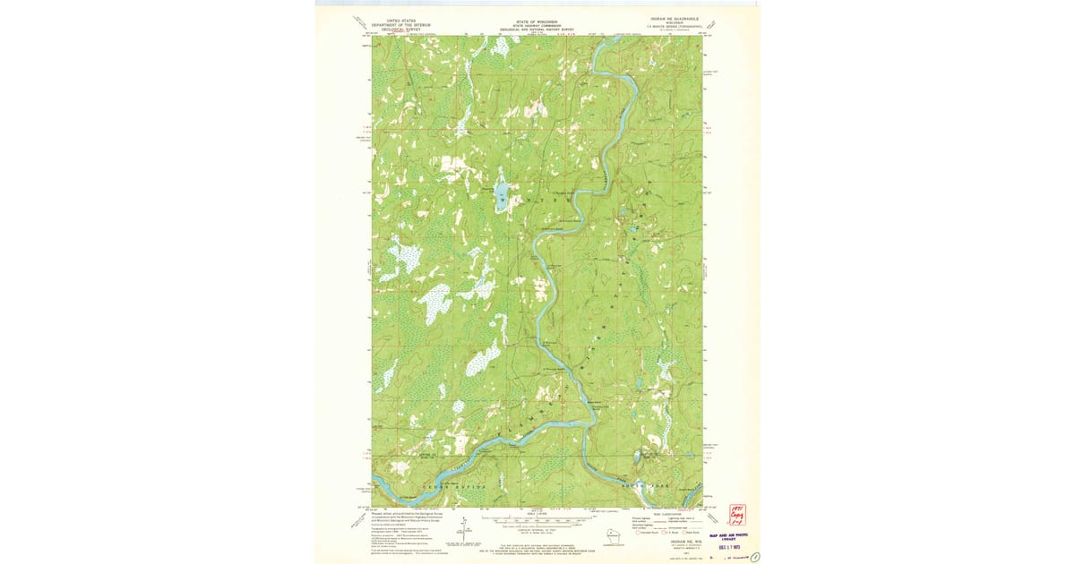 1971 Map of Ingram NE, Sawyer County, WI — High-Res | Pastmaps