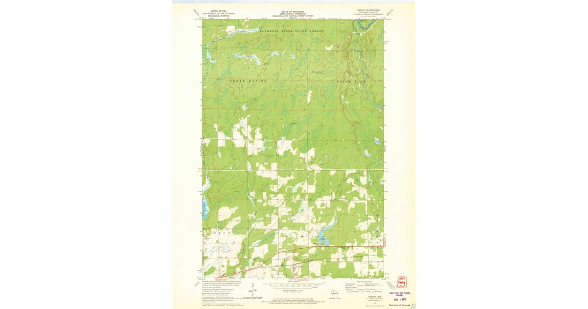 1971 Map of Ingram, Rusk County, WI — High-Res | Pastmaps