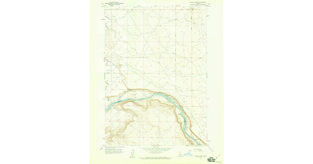 1957 Map of Initial Point, Ada County, ID — High-Res | Pastmaps