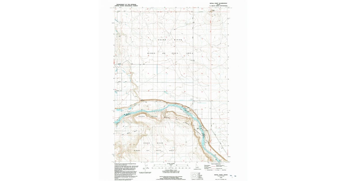 1992 Map of Initial Point, Ada County, ID — High-Res | Pastmaps