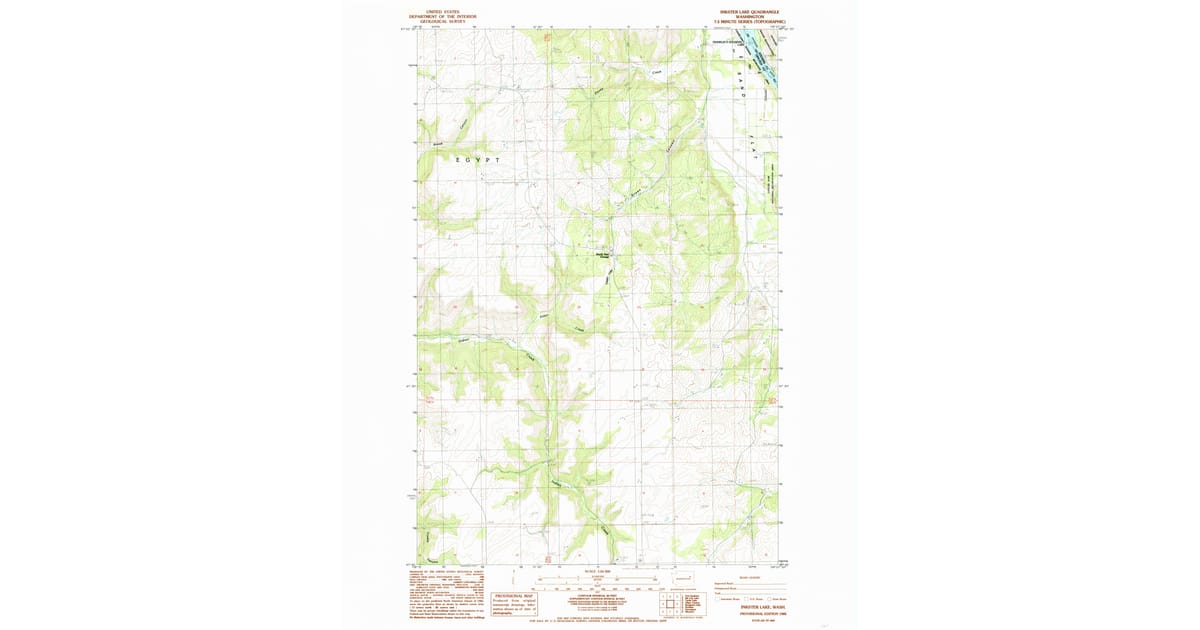 1985 Map of Inkster Lake, Lincoln County, WA — High-Res | Pastmaps