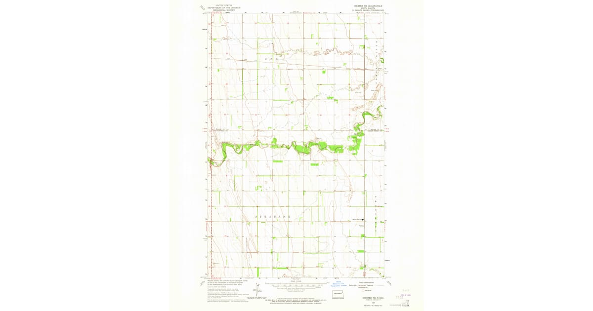 1963 Map of Inkster NE, Grand Forks County, ND — High-Res | Pastmaps