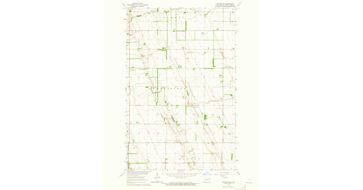 1963 Map of Inkster SE, Grand Forks County, ND — High-Res | Pastmaps