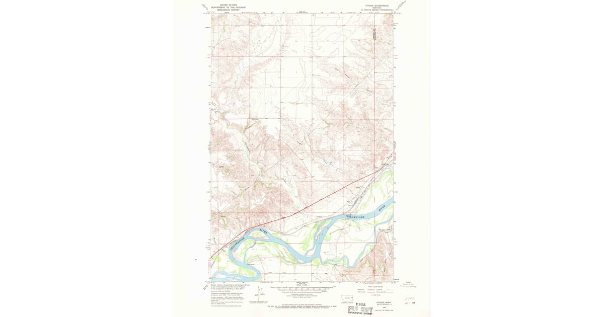 1966 Map of Intake, Dawson County, MT — High-Res | Pastmaps