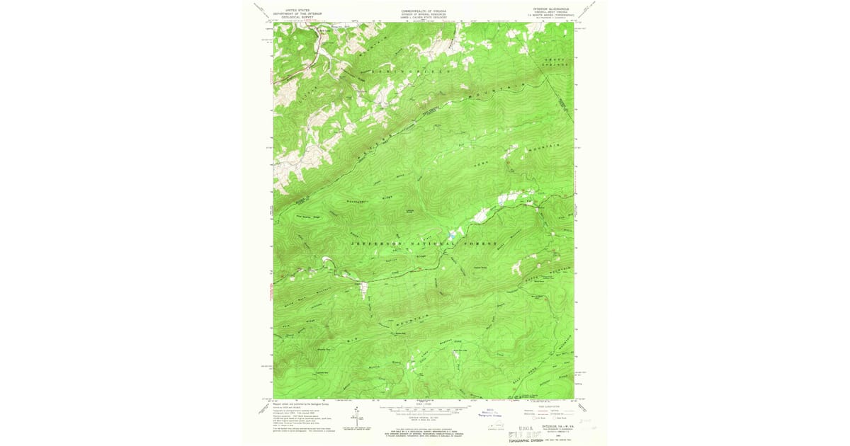 1965 Map of Interior, Giles County, VA — High-Res | Pastmaps