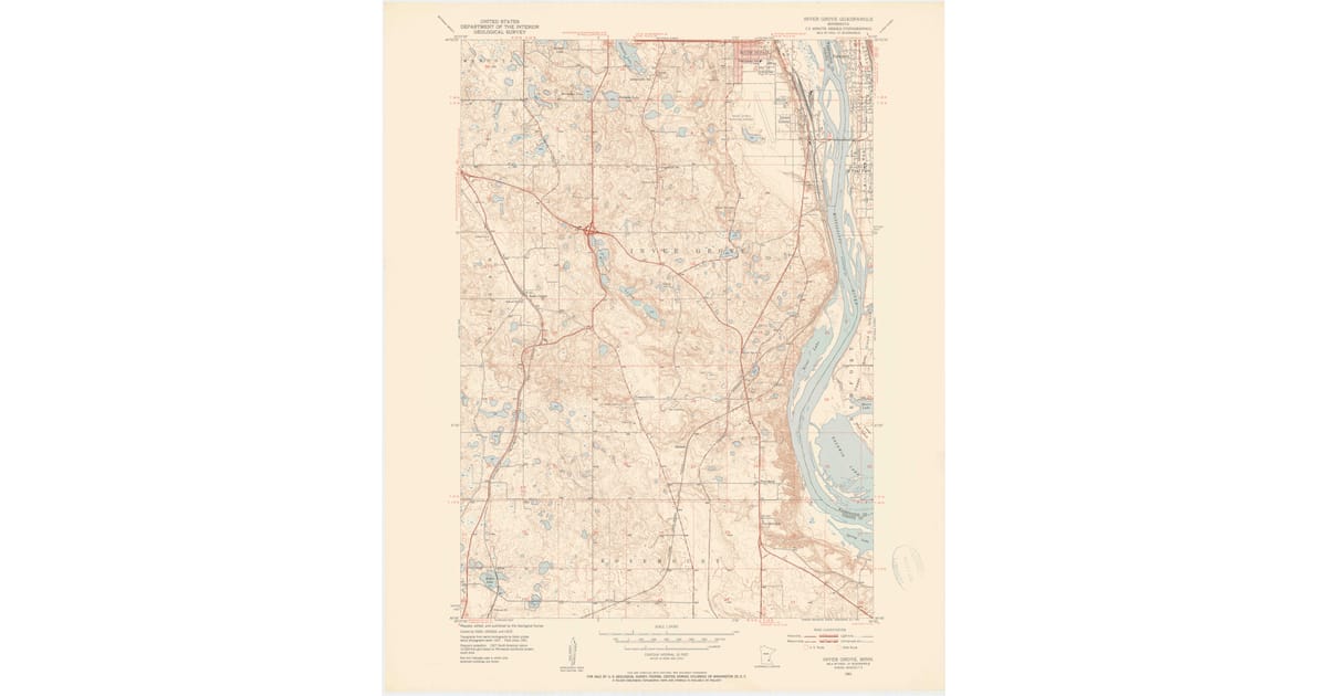 1951 Map of Inver Grove, Dakota County, MN — High-Res | Pastmaps