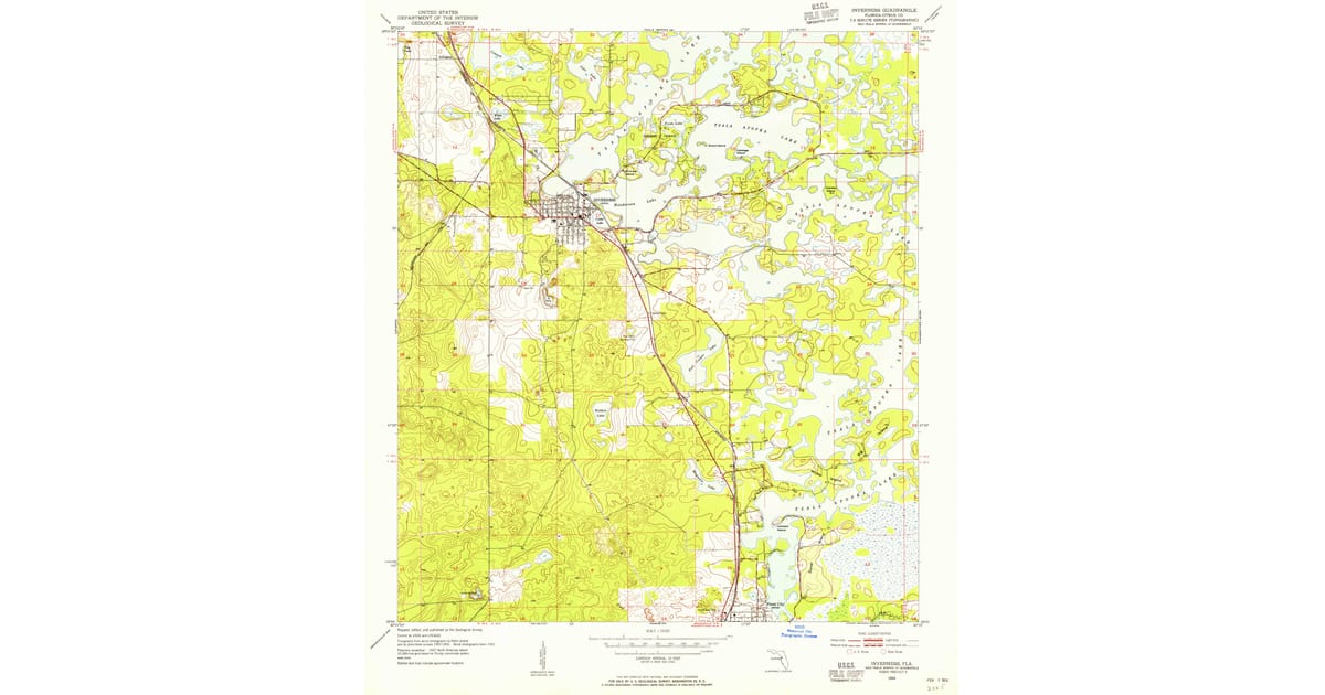 1954 Map of Inverness, FL — High-Res | Pastmaps