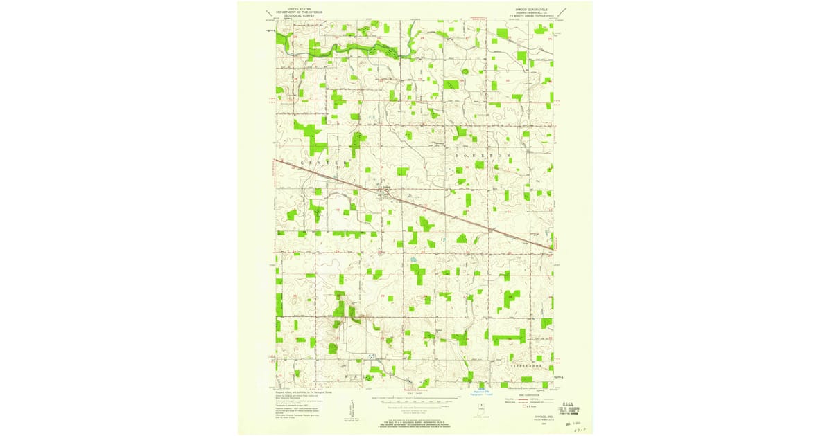 1957 Map of Inwood, Marshall County, IN — High-Res | Pastmaps