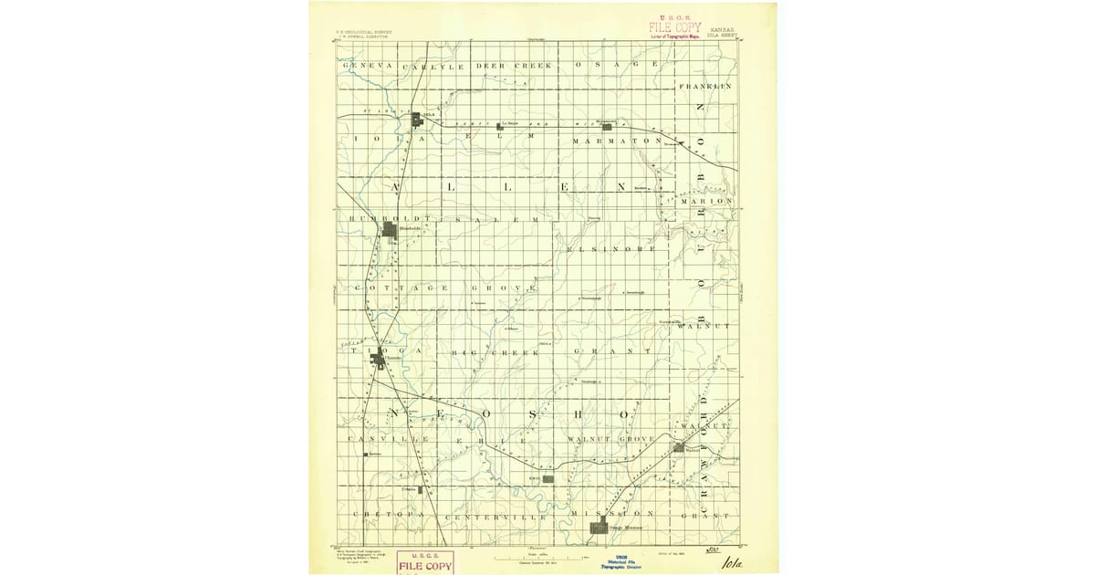 1893 Map of Iola, KS — High-Res | Pastmaps