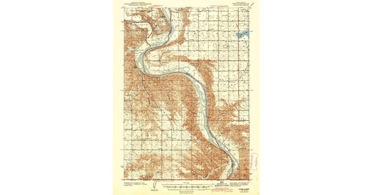 1944 Map of Iona, Lyman County, SD — High-Res, 1944 Print #2 | Pastmaps
