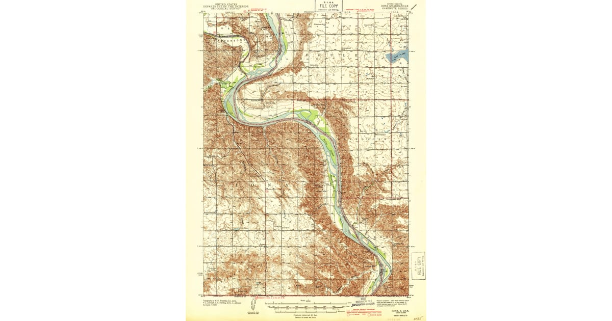 1944 Map of Iona, Lyman County, SD — High-Res | Pastmaps