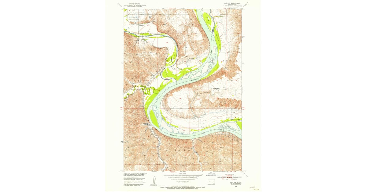 1952 Map of Iona NW, Lyman County, SD — High-Res | Pastmaps
