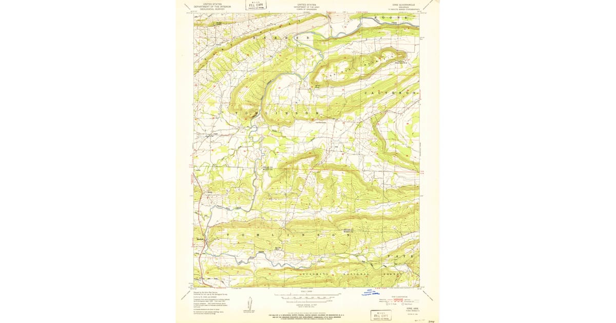 1951 Map of Ione, Logan County, AR — High-Res | Pastmaps