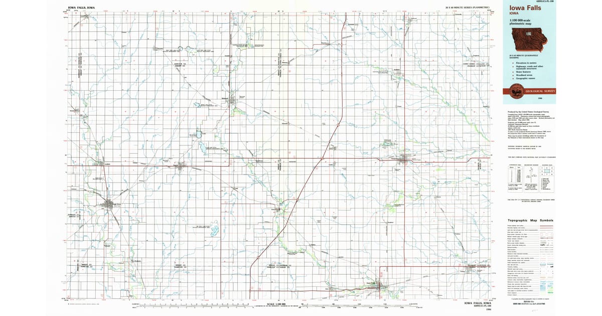 1984 Map of Iowa Falls, IA — High-Res | Pastmaps