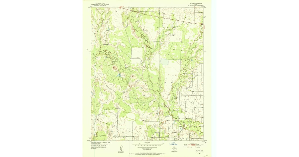 1951 Map of Ira NW, Borden County, TX — High-Res | Pastmaps