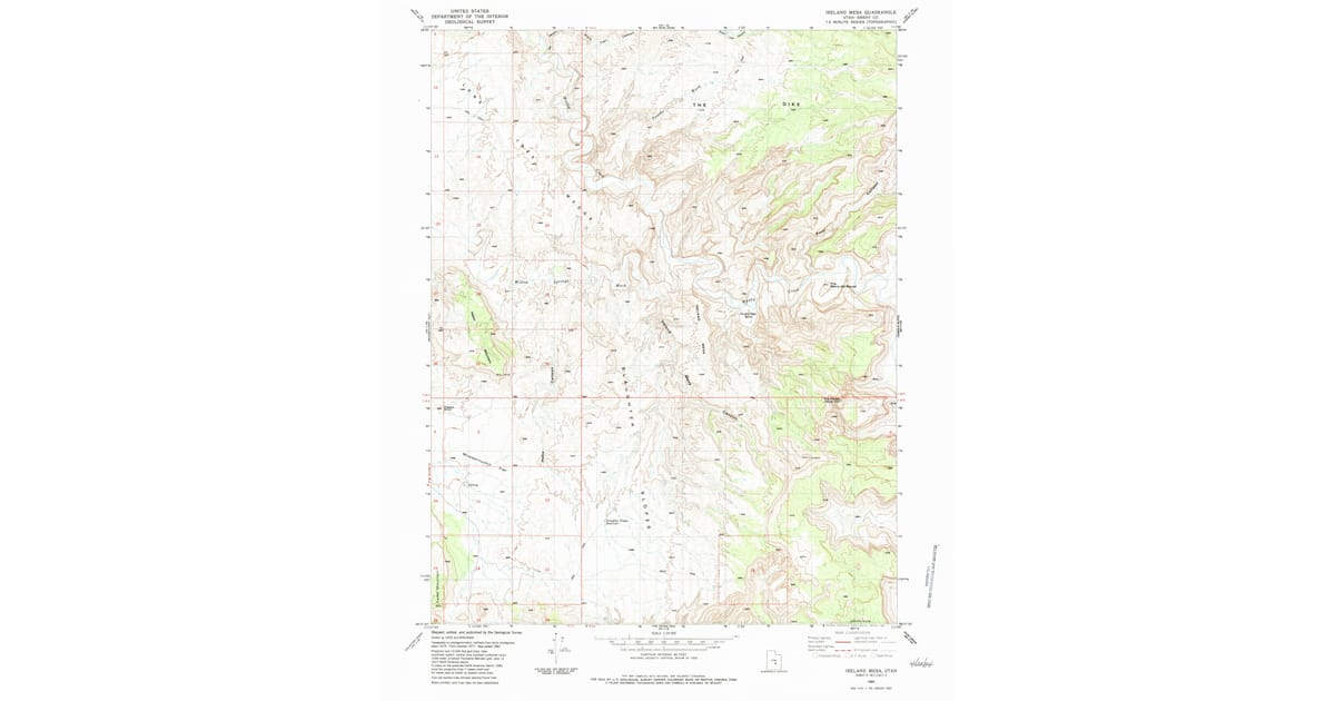 1983 Map of Ireland Mesa, Emery County, UT — High-Res | Pastmaps